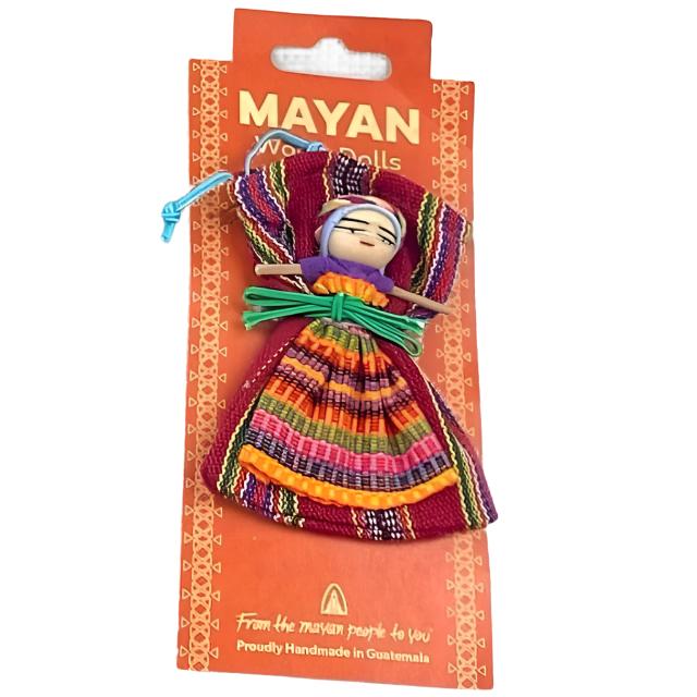 Jumbo Large Worry Dolls on a Textile Pouch Mounted on a Card with ...
